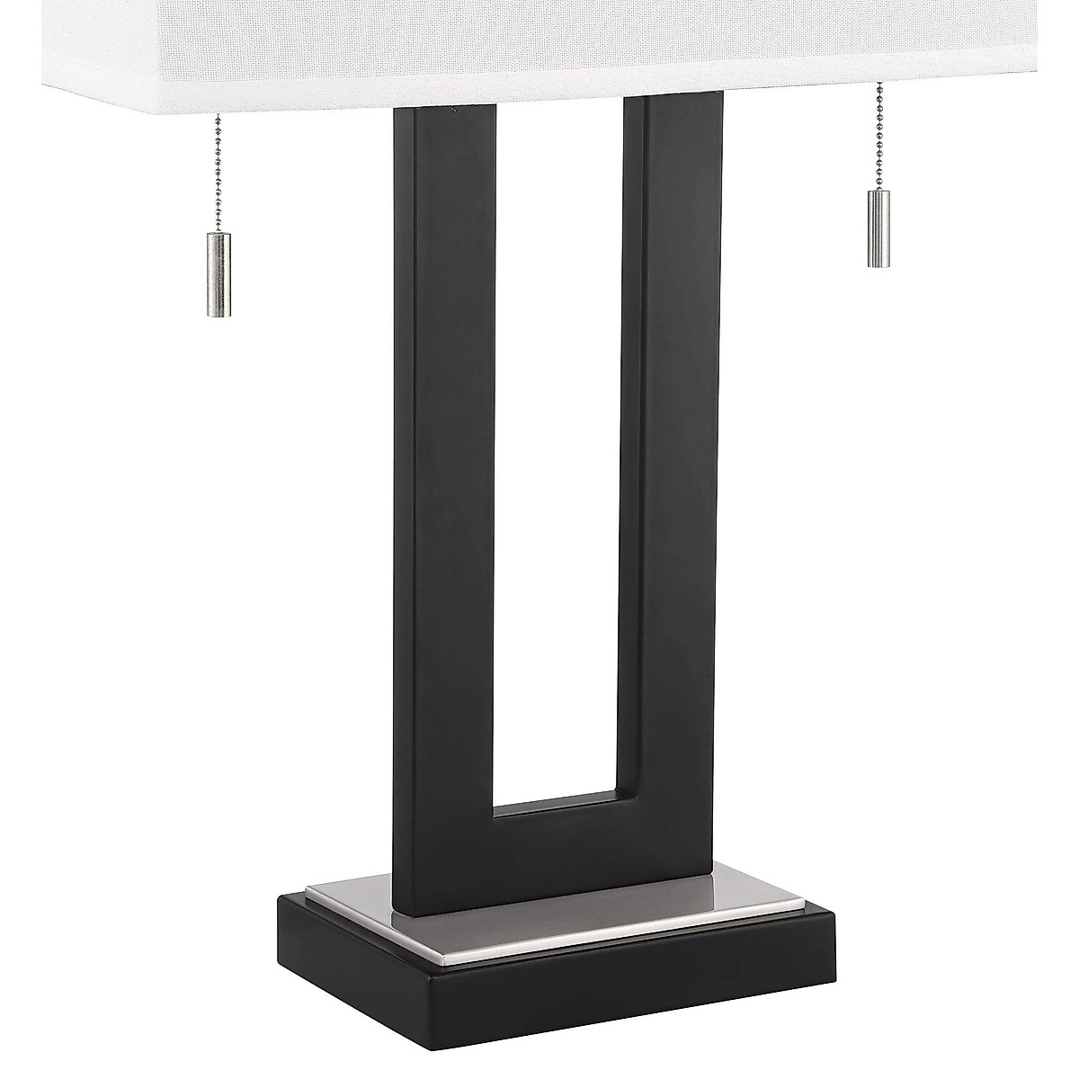 360 Lighting Neil 26" High Rectangular Rustic Modern Table Lamps Set of 2 USB Port Pull Chain Black Metal White Shade Living Room Charging Bedroom Bedside Nightstand House Office Entryway