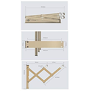 Laundry Rack, Airer-Wall Mounted Extendible Dryer Rack, Balcony Indoor Outdoor Clothes Pole Folding Retractable Airer Dryer Silver