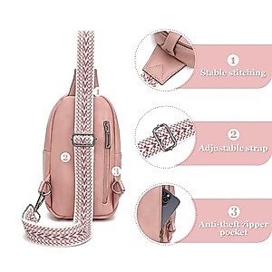 Love Deliver Crossbody Bags for Women Daypack Sling Bag Leather Chest Bag for Traveling With a Pendant