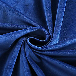 WdFour Super Soft Luxury Velvet Curtains with 2 Free Pillow Covers, Energy Efficient Grommet Curtain Window Drapes for Living Room, 38W x 96L, 2 Panels, Navy Blue