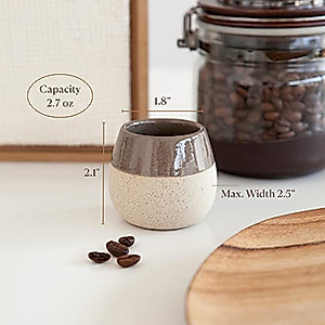 Ceramic Espresso Cups Set of 4 - 2.7oz - Espresso Coffee Mugs for Nespresso Cups - Espresso Glasses - Demitasse Cups - Tazas de Cafe - Espresso Accessories - Expresso Coffee Cup for Espresso Machine