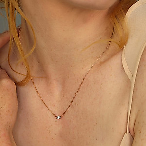 ERAA Jewel 1 CT Marquise Colorless Moissanite Engagement Pendant, Wedding Bridal Pendant, Eternity Sterling Silver Solid Diamond Solitaire -Prong Anniversary Promise Gift for Her