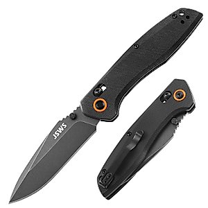 JSWS Tactical Knife Pocket Folding Knife Survival Camping Knife 3.39'' 440C Stainless Steel Blade G10 Handle with Axis Lock EDC Knife Perfect for Camping Fishing Hiking Survival Gifts for Men Women