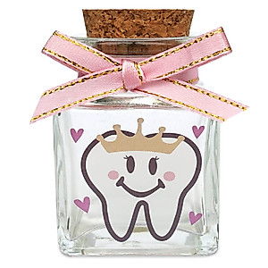 HAMUIERS Tooth Fairy Box, Baby Tooth Box for Lost Teeth, Glass Tooth Holders for Kids First Teeth Keepsake Box Gifts for Baby - Girl