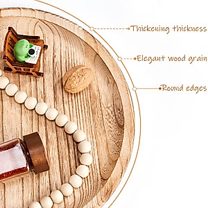 Yangbaga 11.8In Wooden Decorative Serving Tray - Round Wooden Easter Decorations Craft Trays,DIY Centerpiece Candle Holder Trays for Kitchen Countertop Crafts Art Home Decor Halloween Decoration