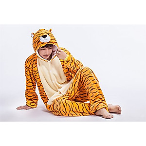 JJEUWE Adult Tiger Suit Pajamas Kigurumi Hoodie Jumpsuit Playsuit S