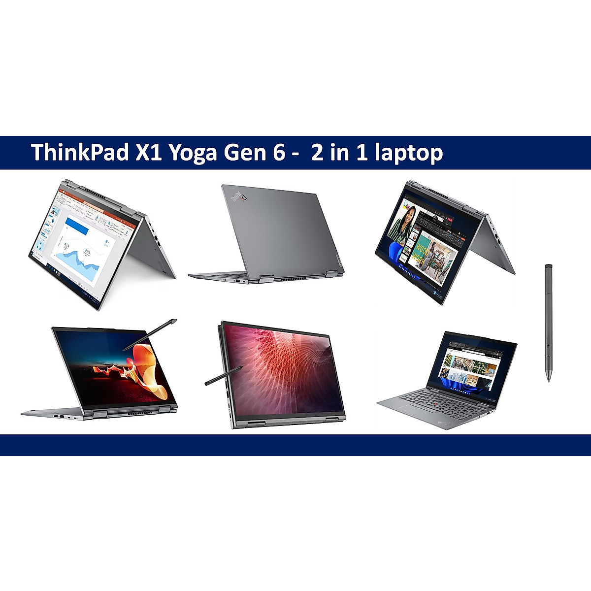 Lenovo ThinkPad X1 Yoga Gen 6 14" FHD+ IPS, Touchscreen, 500 Nits, 2-in-1 Laptop (Intel i7-1165G7, 16GB RAM, 512GB SSD, Backlit KYB, Fingerprint, 2 Thunderbolt 4, Active Pen, Win11P) w/DKZ Hub