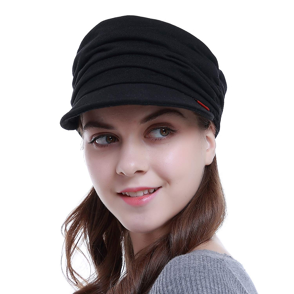 Fashion Hat Cap with Brim Visor for Woman Ladies, Best for Daily Use(Black)