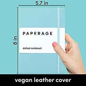 PAPERAGE Dotted Journal Notebook, (Blue), 160 Pages, Medium 5.7 inches x 8 inches - 100 GSM Thick Paper, Hardcover