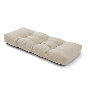 RULAER Indoor/Outdoor Tufted Bench Cushion 42x14'' for Patio Furniture Soft Comfortable Window Seat Cushions for Multi-Scene Durable Non-Slip Washable Garden Patio Swing Furniture Pads,Beige