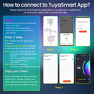 TJOY 50ft Smart Led Strip Lights for Bedroom, Alexa Led Light Strip,5050 RGB Color Changing Music Sync Led Lights Strip with App Remote,Multi-Color Wireless Led Lights for Bedroom (APP+Remote+Voice)