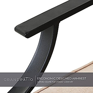 Grand patio Outdoor Patio Seating Chair, Motion Chair, Stationary Rocker, Padded Cushion Chair, Set of 2, Beige