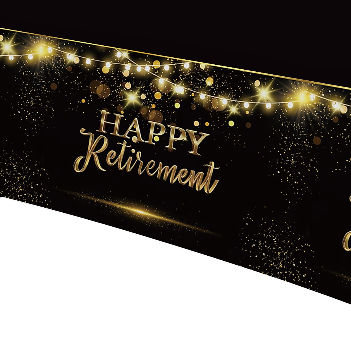 Suhelkit 3 Pack Retirement Decorations Party Supplies Tablecloth - Happy Retirement Decorations Table Cover for Men Women, Gold Black Retirement Party Decorations Table Cloth,54in x 108in