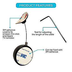 Remote Tether | Security Cable Lock for TV Remotes | tv remote holder | retractable wire remote | remote control holder | Lost Remote solution | Fire stick remote | apple tv remote | Never lose remote
