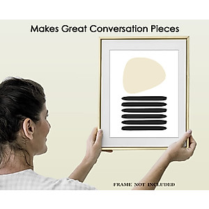 Geometric Shapes Abstract Wall Art: Minimalist, Aesthetic & Boho Wall Art Print for Home, Office, Dorm, Bedroom & Living Room Decor - Creative Housewarming Gift Idea | Unframed Posters 8x10