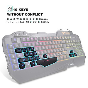 HAVIT HV-KB558CM Gaming Keyboard and Mouse Combo (Rainbow Backlit) Black / UK Layout (QWERTY)