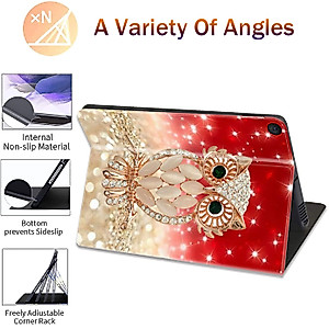 for Samsung Galaxy Tab A8 10.5 2022 Slim Case with Adjustable Stand Cover with Auto Wake/Sleep Smart Cover for Samsung Galaxy A8 10.5 Inch（SM-X200/X205/X207）- Owl on Pink Background