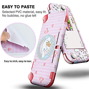 DLseego Switch Lite Skin Sticker Pretty Cute Pattern Full Wrap Skin Protective Film Sticker Design for Nintendo Switch Lite-Pink