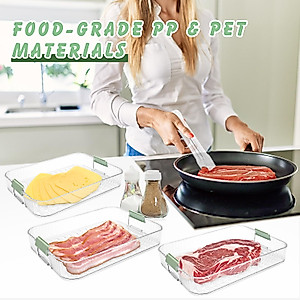 Windspeed Deli Meat Container for Fridge, 3 Layer Bacon Storage Container for Fridge Ham and Deli Meat and Cheese Containers Bacon Storage Container with Tongs