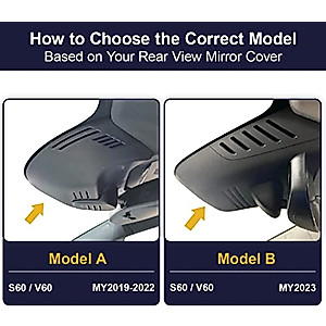 Fitcamx 4K Dash Cam Suitable for Volvo S60 V60 T5 T6 T8 B5 2022 2021 2020 2019, Integrated OEM Look, 2160P UHD Video Quality, Loop Recording WiFi, G-Sensor, Night Vision, Easy to Install, 64GB Card