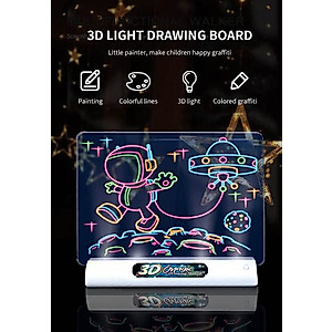 Magic 3D Luminous Eraseable, Drawing Board, Preschool Kids 3 and up. Educational Fun Learning! Boys and Girls