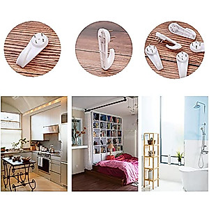 erioctry 20PCS White Durable Non-Trace Wall Picture Hook Powerful Concrete Hard Wall Drywall Picture Hooks Hanging Hook for Picture Photo Frame Clock Hangers