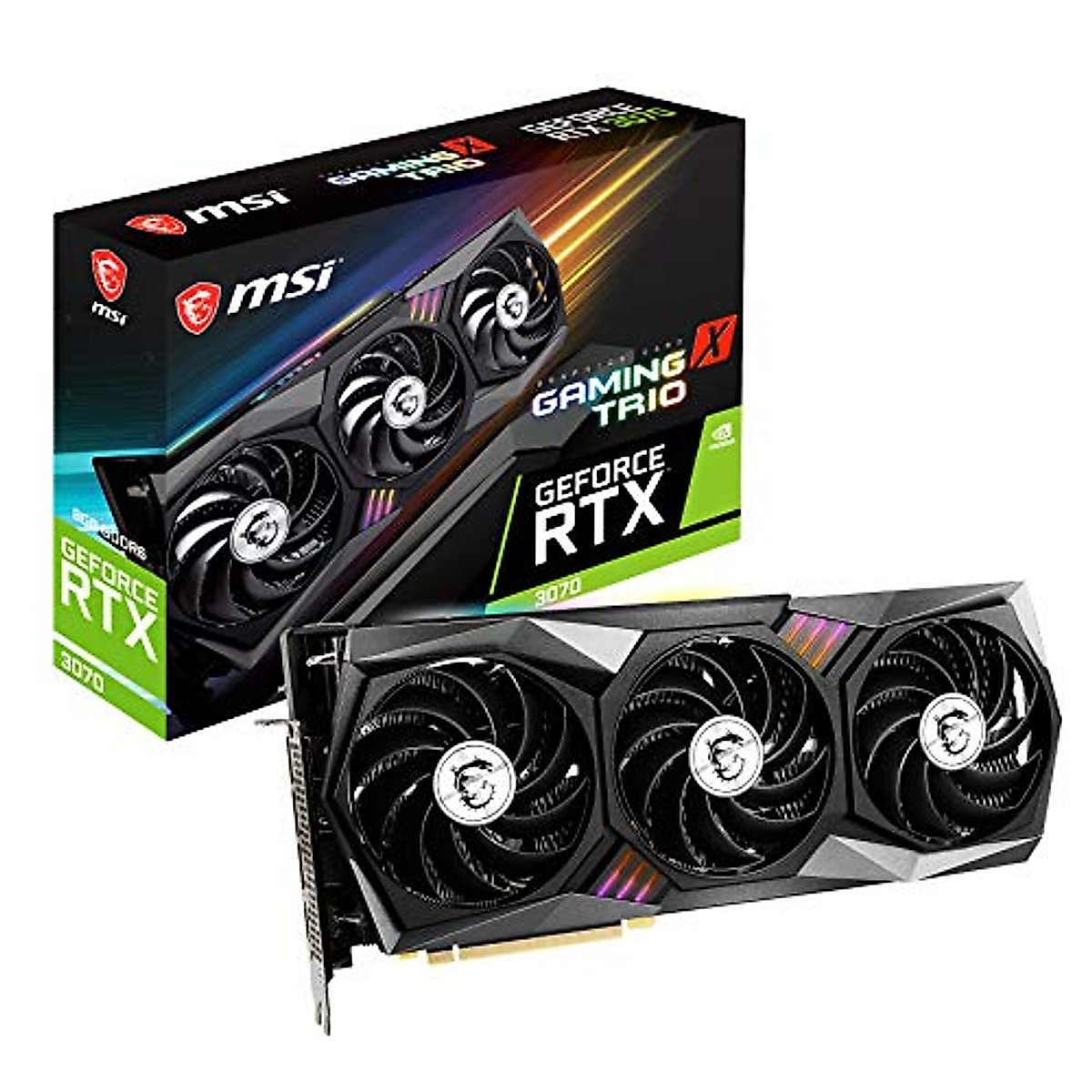 MSI Gaming GeForce RTX 3070 8GB GDRR6 256-Bit HDMI/DP Tri-Frozr 2 TORX Fan 4.0 Ampere Architecture RGB OC Graphics Card (RTX 3070 Gaming X Trio)