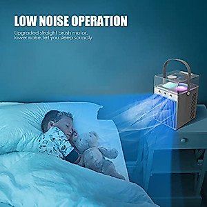 Portable Air Conditioners Fan with 2 Timers, Portable Air Conditioner, 25 OZ Evaporative Air Cooler, 3 Speeds Personal Space Cooler Humidifier, Small Portable AC Desk Spray Fan for Home Office Room