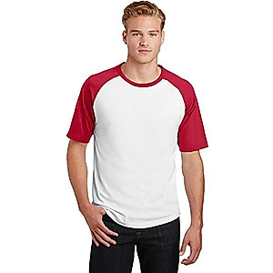 Sport Tek Short Sleeve Colorblock Raglan T-Shirt. T201 White/Red S