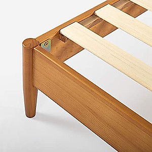 ZINUS Allen Mid Century Wood Platform Bed Frame / Solid Wood Foundation / Wood Slat Support / No Box Spring Needed / Easy Assembly, King