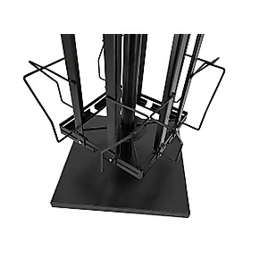 Adjustable Greeting Card Rack Display Stand 4 Tier 16 Pocket Organizer Postcard CD DVD Book Brochure Literature Rotating Spin 7X5 6X4 4X5 5X7. Pocket Size: 4.6-10"Wide X 8"High 11602-R-8"-NPF