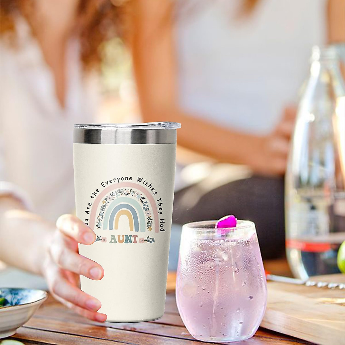 Gifts for Aunt from Daughter Kids Personalized Tumbler for Christmas Birthday Mothers Day Custom Insulated Stainless Steel Tumblers