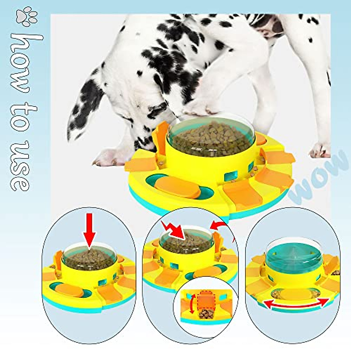 Kubatis Dog Puzzle Toys Level 3 2 1, Dog Treat Puzzle Slow Feeder, Interactive Enrichment Toys for Large/Medium/Small and Smart Dog, Dog Food Dispenser for Boredom and Mental Stimulation (Blue).