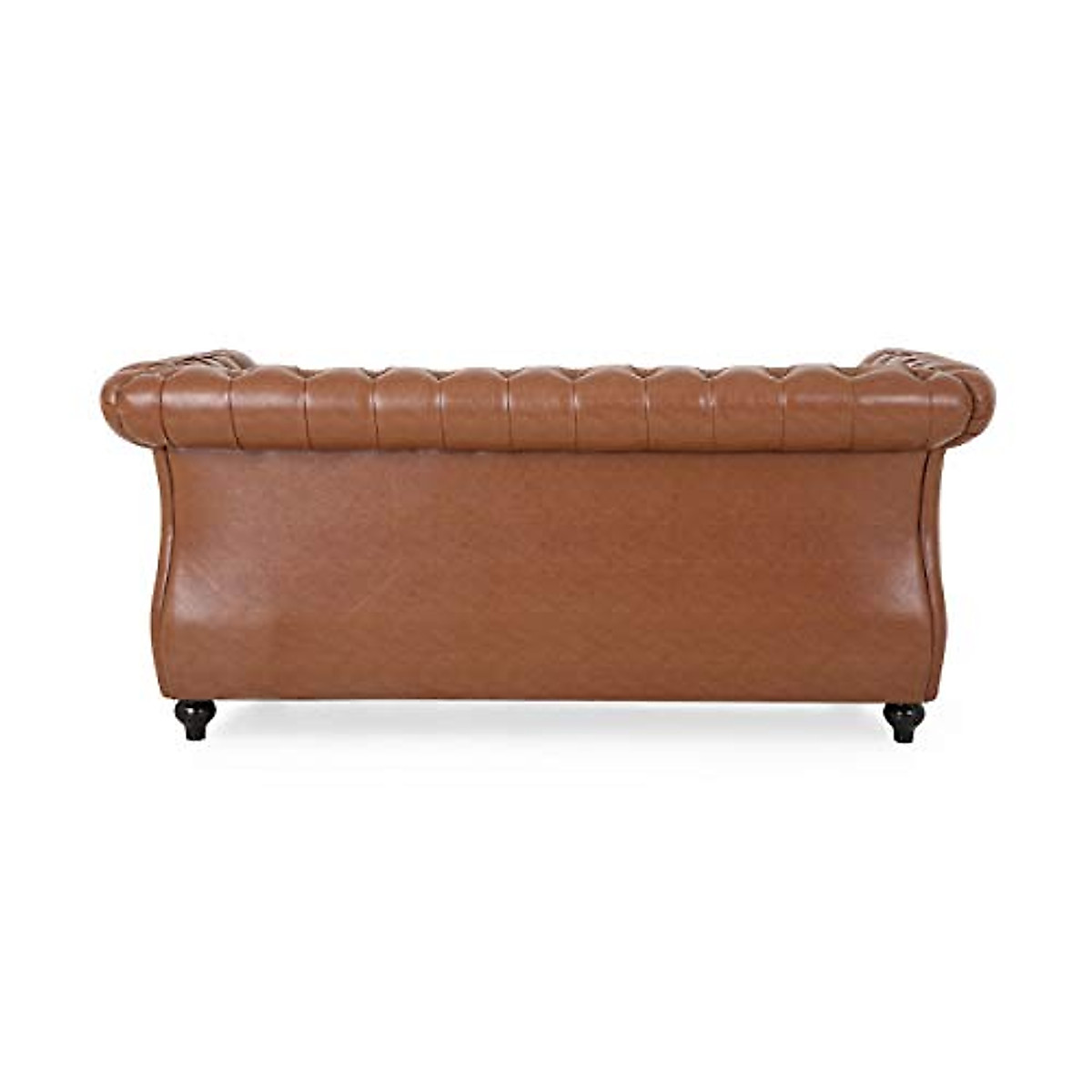 Christopher Knight Home Lucine Traditional Chesterfield Loveseat, Cognac Brown, Dark Brown