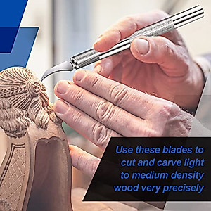 #28 Heavy Duty Concave Carving Hobby Blade, Carbon Steel Knife Blades for Craft Knives Chiseling, Shaving or Cutting Layers, 100 Pieces (Pointed Style,1.77 x 0.35 Inch)