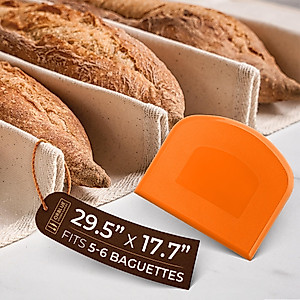 Orblue Bakers Couche and Proofing Cloth, 100% Cotton Fabric for Bread Dough Baking, Shaping Tool for Baguettes, Loaves, Ciabatta, Bread Couche 29.5 x 17.7 Inches