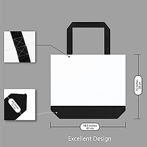 TOPDesign 1 | 3 | 6 | 12 | 24 Pack Super Strong Large 12oz Cotton Canvas Tote Bag, Reusable Grocery Shopping Cloth Bags, Fashionable Two-Tone Bags for Crafts, DIY Your Creative Designs (Pack of 1)