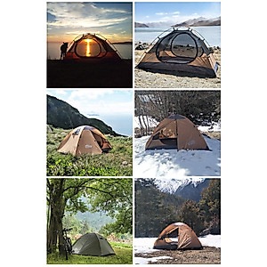 camppal Professional 1-2 Person 4 Season Expand Luggage Storage Space Mountain Tent, Lightweight Backpacking Tents, Durable Waterproof Windproof Hunting Hiking Camping Tent (Green)