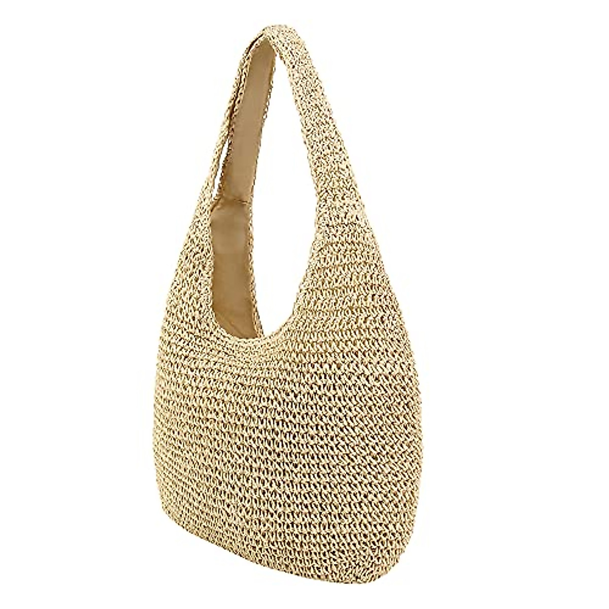 Naimo Women Straw Beach Shoulder Bag Woven Tote Handbag Large Handmade Weaving Summer Casual Hobo Bag