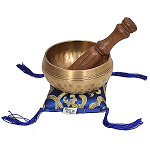 Dharma Store Nepalese Hand Hammered Tibetan Meditation Yoga Singing Bowl Set - with Traditional Design Fridge Magnet