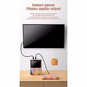 Mochalight G5 Retro Handheld Game Console with 500 Classical Games 1020mAH Rechargeable Battery Ideal Gift for Kids Lovers Pink