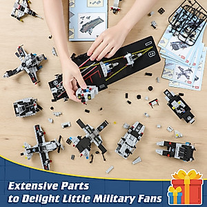 WishaLife 1320 Pieces Aircraft Carrier Building Blocks Set, Military Battleship Model Toy with Army Car, Helicopter & Boat, Military Toys Gift for Kids Boys Girls Age 6-12