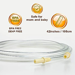 Maymom Tubing Compatible with Medela Replacement Tubing (Two Packs, 4 Tubes) 2 Valves and 2 Membranes for Medela Pump in Style Advanced Breast Pump Released After Jul 2006.Retail Pack Made by Maymom