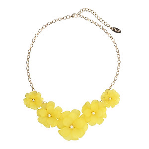 Bocar Flower Collar Necklace, Floral Flower Summer Beach Statement Choker Necklaces for Women Handmade Women Jewelry Party Gift (NK-10241-yellow)