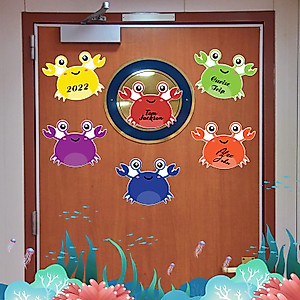 Kanayu 6 Pcs Cruise Door Decorations Magnetic Crab Cruise Door Magnets Cartoon Gesture Car Magnets Stickers Ocean Cruise Ship Door Decorations Funny Fridge Door Magnets for Cruise (Crab)
