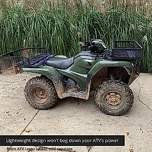 Titan Ramps ATV UTV Universal Rear Drop Cargo Basket Rack Hunting, Fishing, Trail Maintenance, Easy to Install