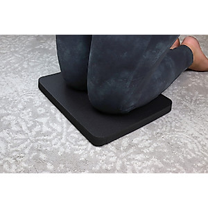 Polar Whale Exercise Kneeling Pad Cushion for Knees Hands Elbow Wrist Non-Slip Durable Thick Comfortable Kneeling Portable High Density Waterproof Black Foam 14 x 12 Inches Easy Clean