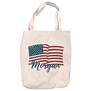 Pattern Pop - Personalized Patriotic Tote Bag - 4th of July and Memorial Day Pillows - Graphic Canvas Tote Bag - Tote Bag Personalized for You - Flag