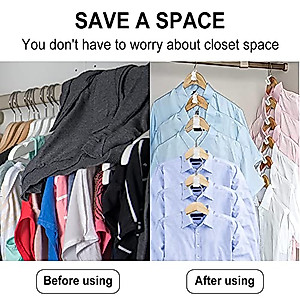 OUDE HOWER 72PCS Clothes Hanger Connector Hooks, Hanger Extender Clips, Cascading Hanger Hooks for Heavy Duty Space Saving Cascading Connection Hooks, Velvet Huggable Hangers Accessory (White)