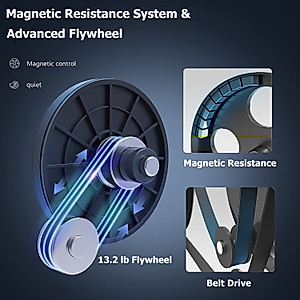 MAIBO Foldable Exercise Bike, Folding Exercise Bike Portable Upright Stationary Bike With Adjustable Seat, 8-Level Magnetic Resistance, Heart-Rate Monitor,LCD Dial for Home Gym Workout